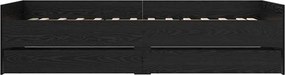 Rám postele Černý dub 100 x 200 cm Masivní borové dřevo 3403203