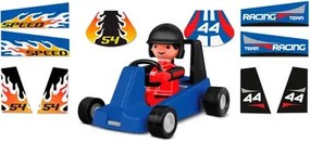 EFKO Igráček Závodník modrá motokára / Figurka s motokárou / plast / o