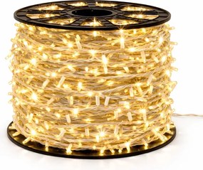 Easy Fix LED světelný řetěz, 100 m, venkovní, teple bílá s FLASH, 2000 diod, bílý kabel, IP67, cívka