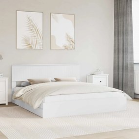 Postel s úložným prostorem Bílá 180 x 200 cm Kompozitní dřevo 3410770