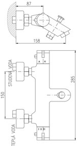 ARTTEC TERMO Baterie vanová termostatická 150 mm BAT00271