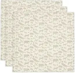 Jollein Pleny 70x70 cm Animals Olive Green 3 ks