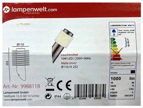 Lampenwelt Lampenwelt - LED Venkovní nástěnná lampa LED/10W/230V IP44 LW1435