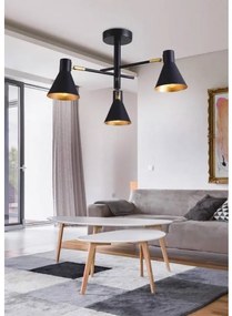 Černo-zlatý závěsný lustr Less pro žárovku 3x E14  - Candellux