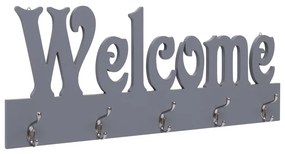 Nástěnný věšák WELCOME šedý 74 x 29,5 cm 284248