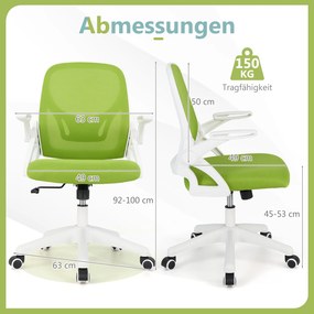Costway Ergonomická kancelářská židle se sklopnými područkami