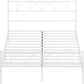 HOMCOM rám postele 160x200 cm s čelem postele, kovovým roštem a úložným prostorem pod postelí