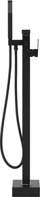 Volně stojící vanová baterie černá nerezová ocel 90 cm 145096