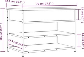 vidaXL Lavice s botníkem 70 x 42,5 x 50 cm kompozitní dřevo [839028] Barva: dub sonoma