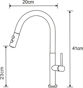 Mexen Ava - Vysoká baterie/dřezová, Bílá-Zlatá, 672800-25