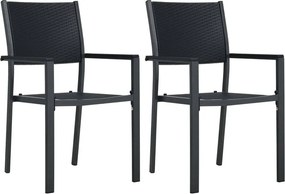 3dílný zahradní jídelní set černý 3099275