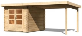 Dřevěný zahradní domek BASTRUP 4 s přístavkem Lanitplast Antracit
