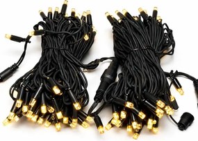 Easy Fix LED světelný řetěz, 20 m, venkovní, teple bílá, 120 diod, černý kabel, IP67