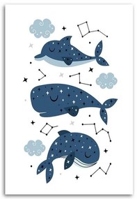Obraz na plátně Šťastná modrá velryba - 60x90 cm