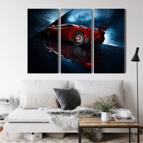 Vícedílný obraz Sportovní Auto Na Abstraktní Pozadí Nedostatek Nedostatek Plátno Canvas 120x80