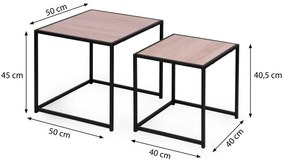 Sada 2 konferenčních stolků v industriálním stylu LOFT