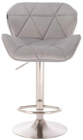 Velurová barová židle MILANO - světle šedá