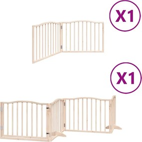 Zábrana pro psy s dvířky skládací 6 panelů 480 cm topol 3155609