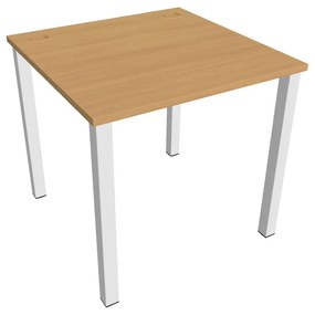Stůl pracovní rovný 80 cm - Hobis Uni US 800 Dekor stolové desky: buk, Barva nohou: bílá