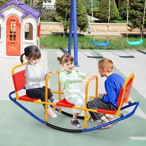 Costway 3 místná houpací houpačka Dětská houpačka s rukojetí Heavy Duty Dětská