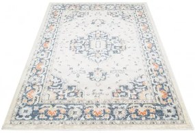 Kusový koberec MIA 5172A Klasický moderní krémový tmavě modrý Rozměr: 120x170 cm