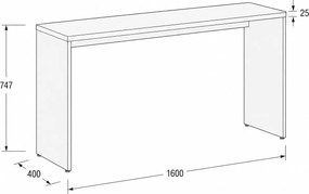 Přísed ke stolu FRAME, 160x40 cm, dub přírodní