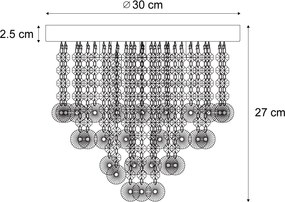 Klasické stropní svítidlo černé s kouřovým sklem - Medusa