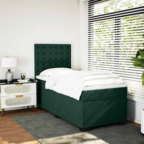 Box spring postel s matrací tmavě zelená 80 x 200 cm samet 3290777