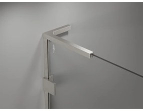 Mexen Lunar, L pětiúhelníkový sprchový kout naklápěcí doleva 80 x 100 cm, 8mm čiré sklo, ocelový profil, 831L-080L-100P-97-00-L