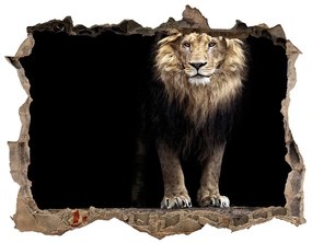 Wallmuralia Díra 3D fototapeta na stěnu Portrét lva 95x64 cm