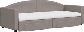 Válenda s přistýlkou a zásuvkami taupe 80 x 200 cm textil 3197240
