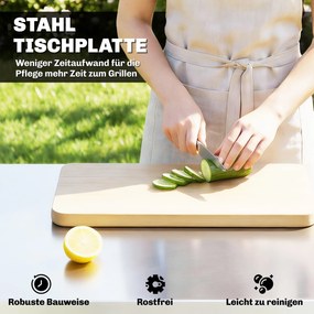 Kuchyňský vozík s kolečky Servírovací vozík s háčky Držák na papírové role Stojan na odpadkové koše Nerezová ocel 115 x 67,5 x 80,5 cm Černá barva
