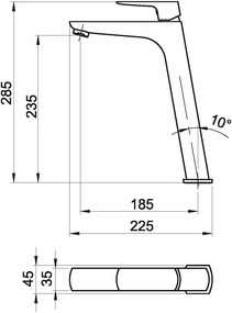 Novaservis, Umyvadlová baterie Nobles EGO s výpustí chrom, 43503-0