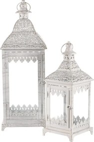 Set dvou kovových luceren bílý JL326 (2 ks)