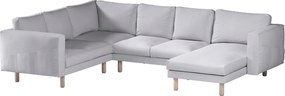 Potah na pohovku IKEA Norsborg rohová, 5-místná se šezlongem barva šedá látka pletený vzor
