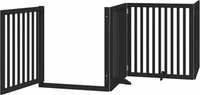 Zábrana pro psy s dvířky skládací 12 panelů černá 960 cm topol 3155688