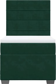 Box spring postel s matrací tmavě zelená 80 x 200 cm samet 3293065