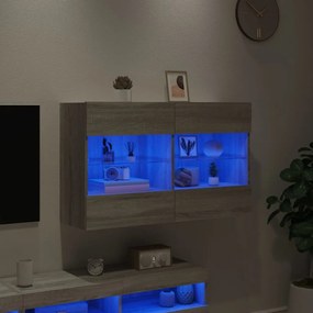vidaXL Nástěnná TV skříňka s LED osvětlením 98,5x30x60,5 cm [837111] Barva: kouřový dub