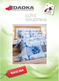 DADKA Bavlněné povlečení Pampelišky 3D modré 140x200, 70x90 cm