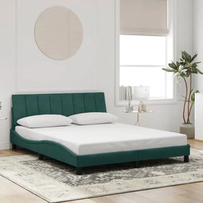 Rám postele bez matrace Hanko tmavě zelená 160 x 200 cm samet 3207858
