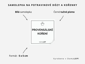 PIZZA - omyvatelná samolepka na kořenky, výběr rozměrů Ø 5 cm / 5 x 5 cm / 6 x 8 cm | DomaLEP tvar: KOLEČKO, barva: BÍLÁ - ČERNÉ písmo, velikost: Ø 5 cm - tučné písmo