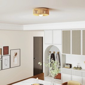 Stropní svítidlo, boho stropní lampa s objímkou G9 LED, kulaté stínítko z konopného provazu
