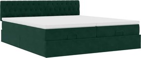 Osmanský rám postele s matrací tmavě zelená 200x200cm samet 3312950