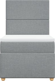 Box spring postel s matrací světle šedý 100 x 200 cm textil 3291184