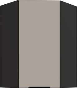 ARIA cb | horní kuchyňská skříňka 60x60 GN-90 1F (45°) rohová s policemi | 60x60 cm | VYSOKÁ | černá/béžová