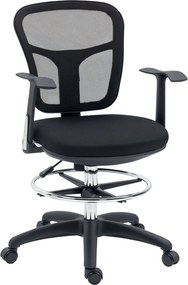 Vinsetto Kancelářská židle, Ergonomická kreslící židle, počítačová židle s výškou 95-115 cm s opěrkami, židle k pracovnímu stolu s opěrkou nohou, otoč