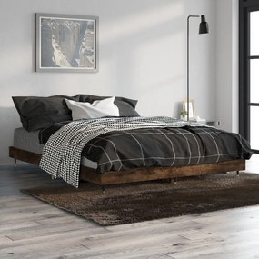 Rám postele kouřový dub 135 x 190 cm kompozitní dřevo - Default Title