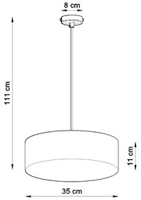 Závěsné svítidlo Arena, 1x černé plastové stínítko, (bílý plast), (fi 35 cm)