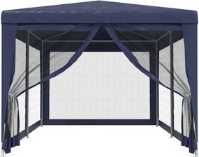 Party stan se 6 síťovanými bočnicemi modrý 3 x 6 m HDPE 319237
