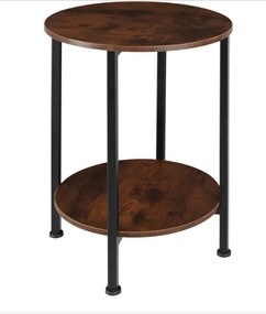 Tectake Odkládací stolek Ballina 45x64cm Industriální dřevo tmavé, rustikální